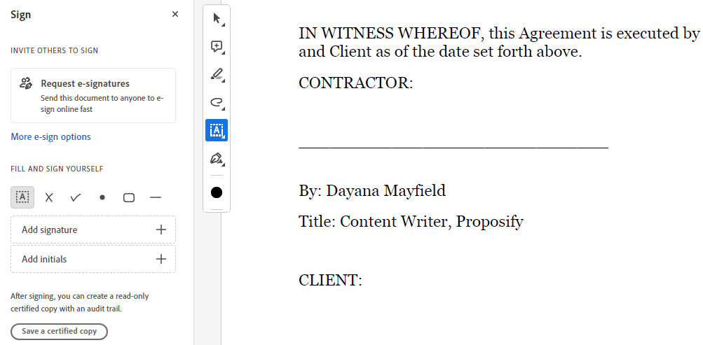 How to Add an E-Signature to a PDF Document [4 Easy Ways] | Proposify